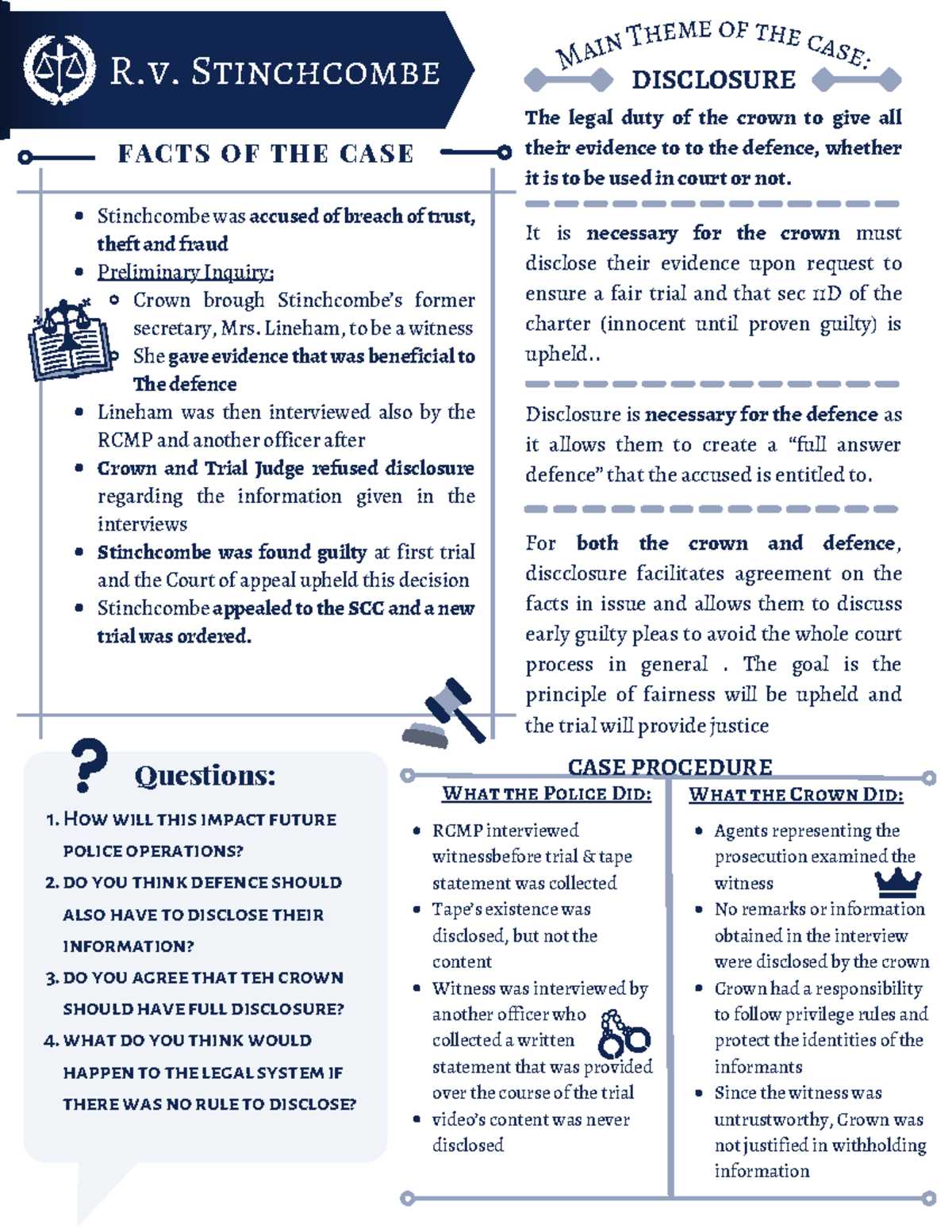 R.v. Stinchcombe - Criminal justices - 䀀䀀 䀀䀀䀀䀀 䀀䀀䀀䀀䀀䀀䀀䀀䀀䀀 䀀䀀䀀 ...