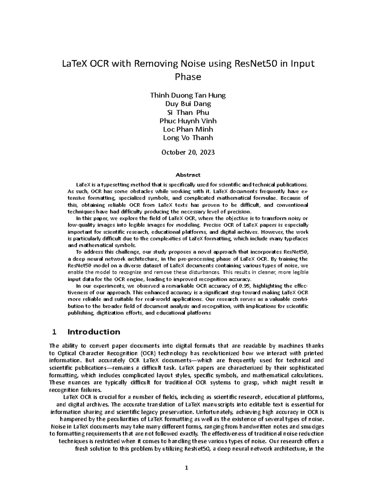 Latex OCR For Mobile Picture - 1 LaTeX OCR with Removing Noise using ResNet50 in Input Phase ...