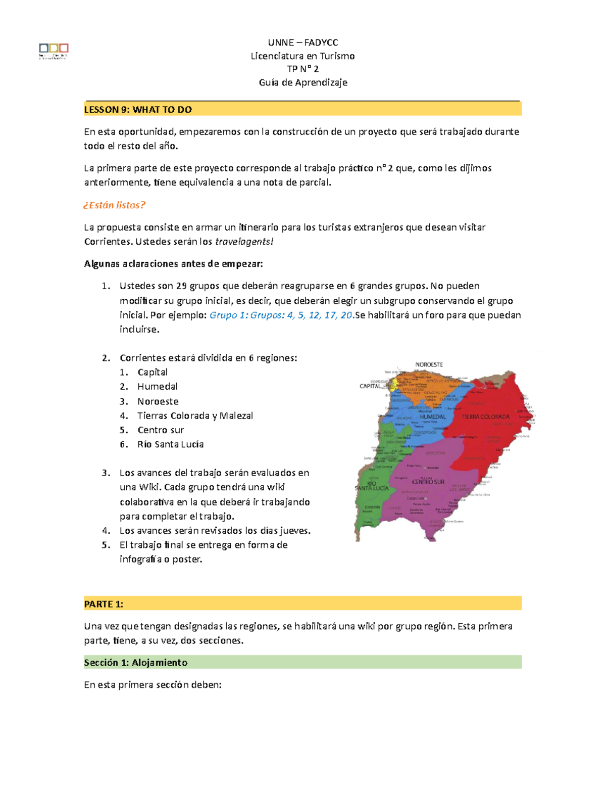 Guía de Aprendizaje - fdfdfdfdf - UNNE – FADYCC Licenciatura en Turismo ...