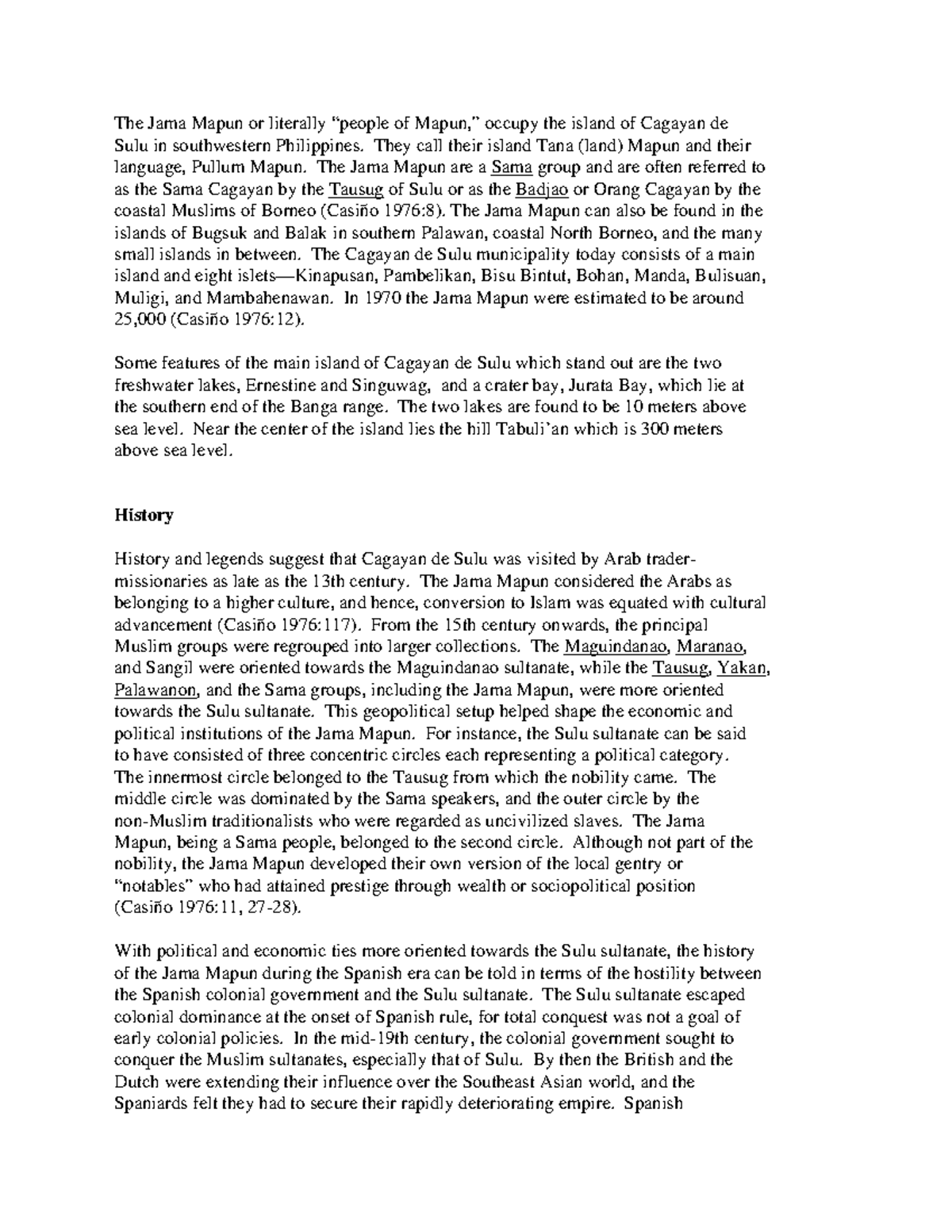 JAMA Mapun - Lecture notes 10 - The Jama Mapun or literally “people of ...