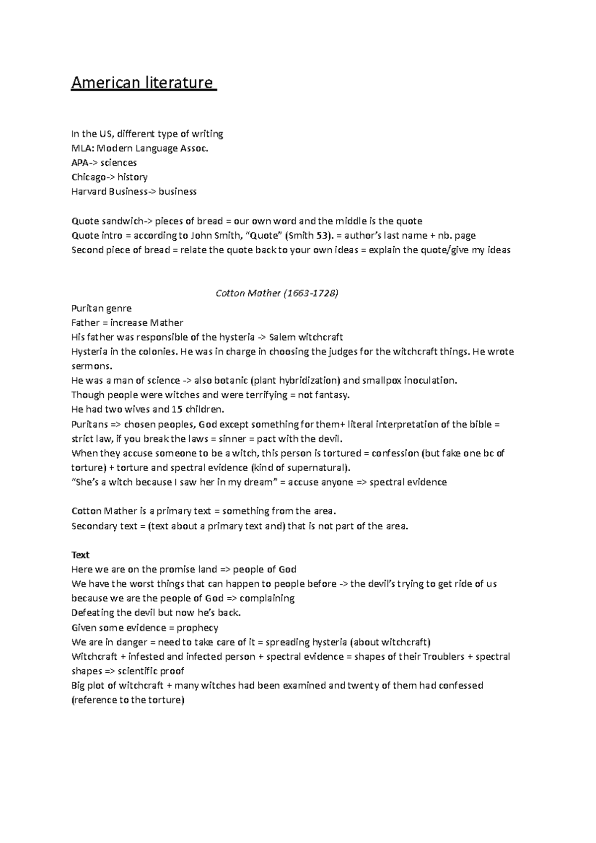 American literature - APA-> sciences Chicago-> history Harvard Business ...