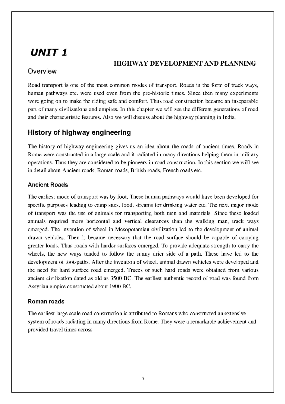 Highway Development AND Planning - Transportation Engineering - Studocu