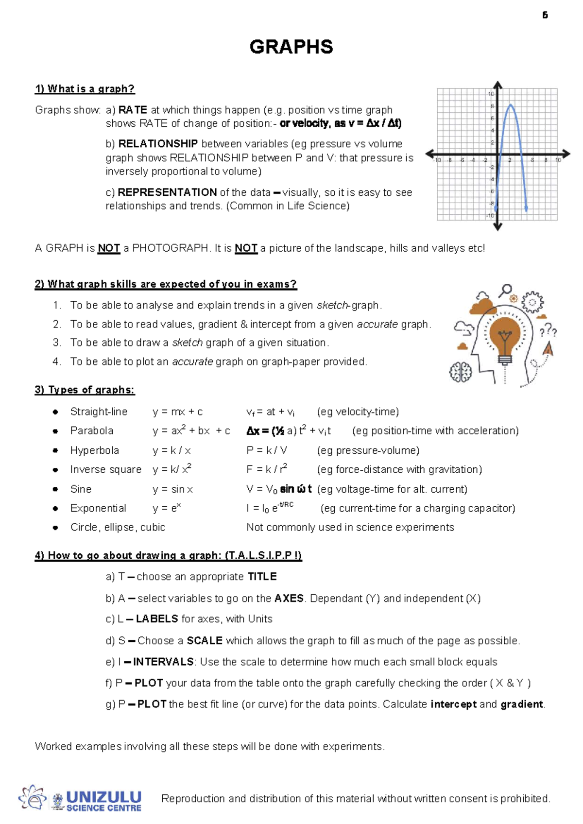 Booklet Part 1.2 Graphs Introduction pages 6 - 7 - GRAPHS 1) What is a ...