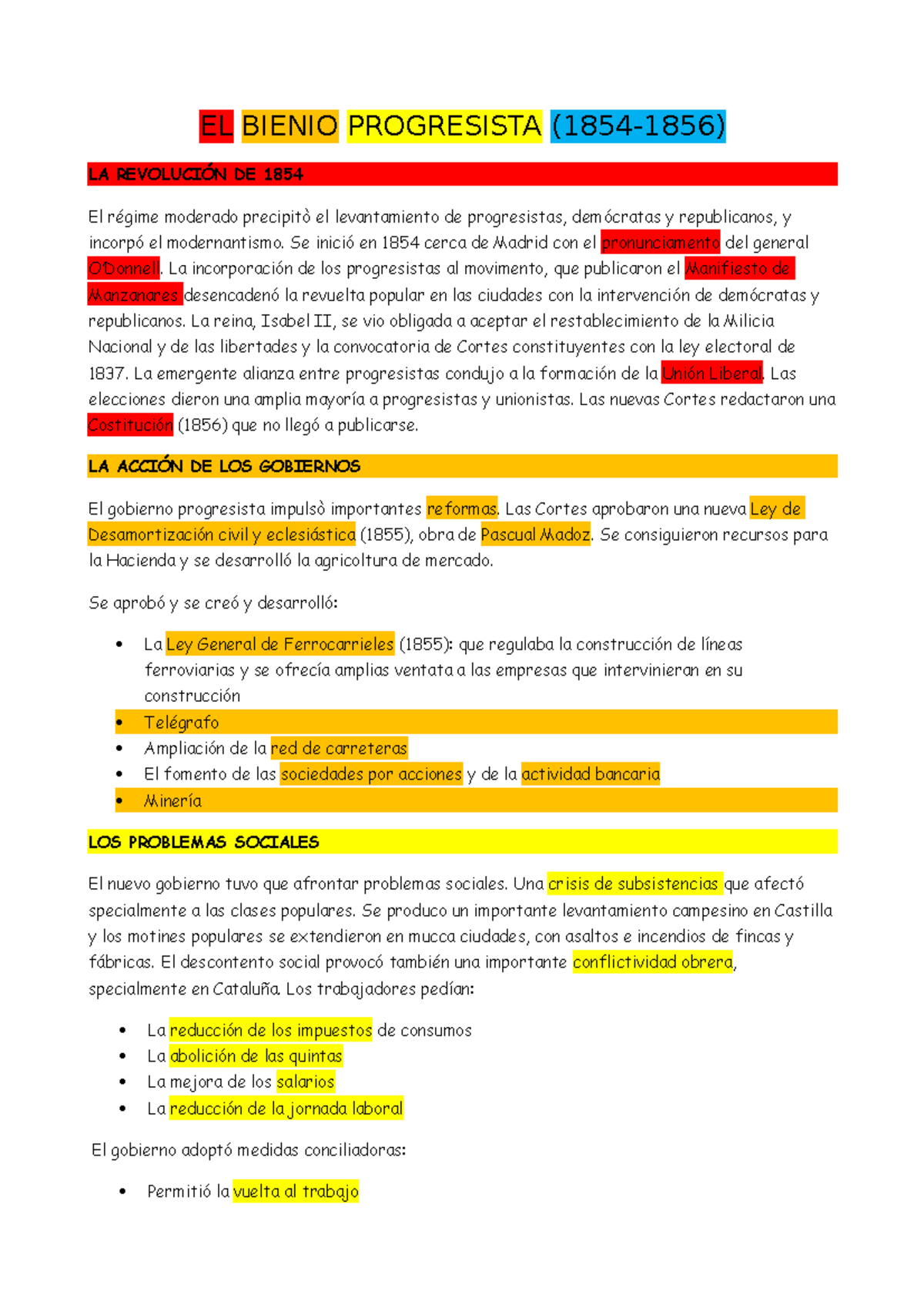 1 EL Bienio Progresista de Espana - EL BIENIO PROGRESISTA (1854-1856 ...