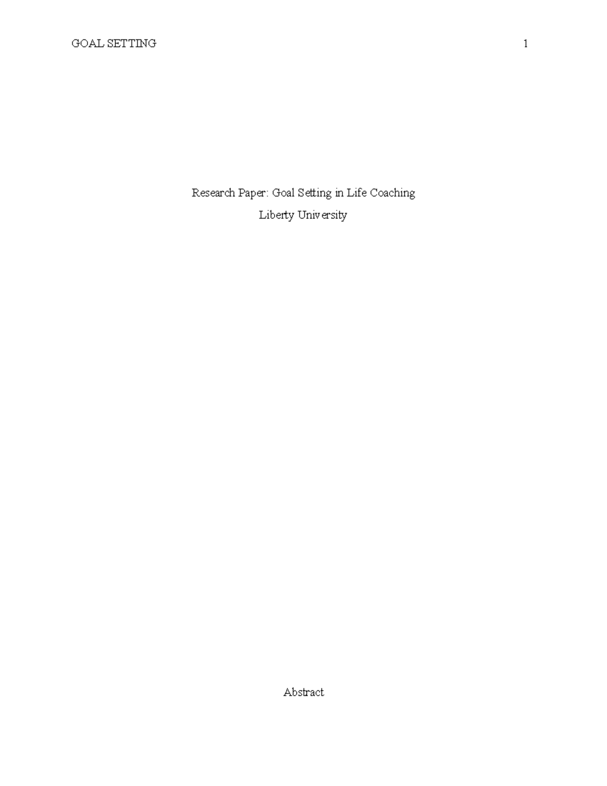 LIFC501+RP2 Goal Setting - Research Paper: Goal Setting in Life ...