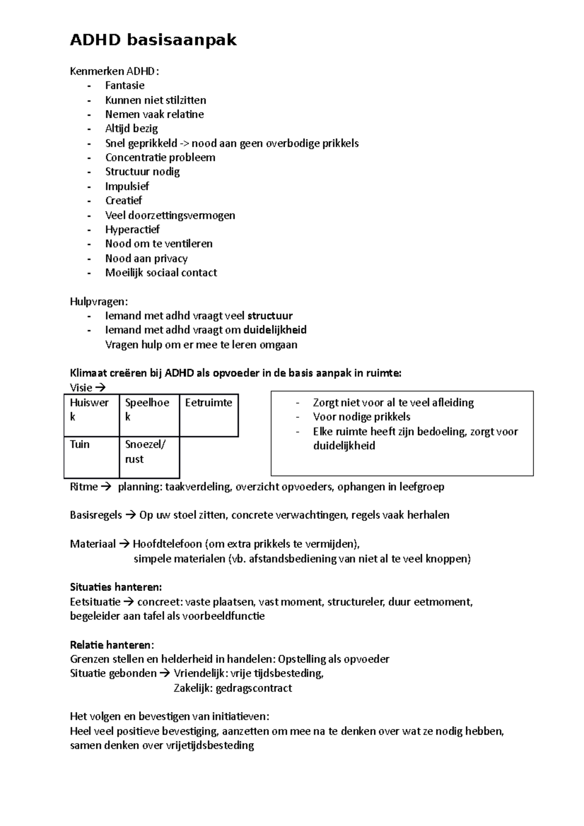 ADHD basisaanpak - ADHD basisaanpak Kenmerken ADHD: - Fantasie - Kunnen ...