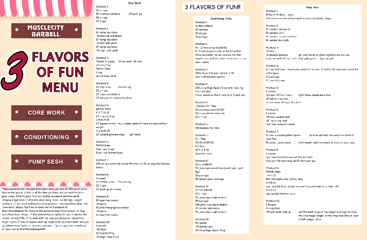 3 flavors of fun menu - Good stuff. - HPE 422 - Studocu