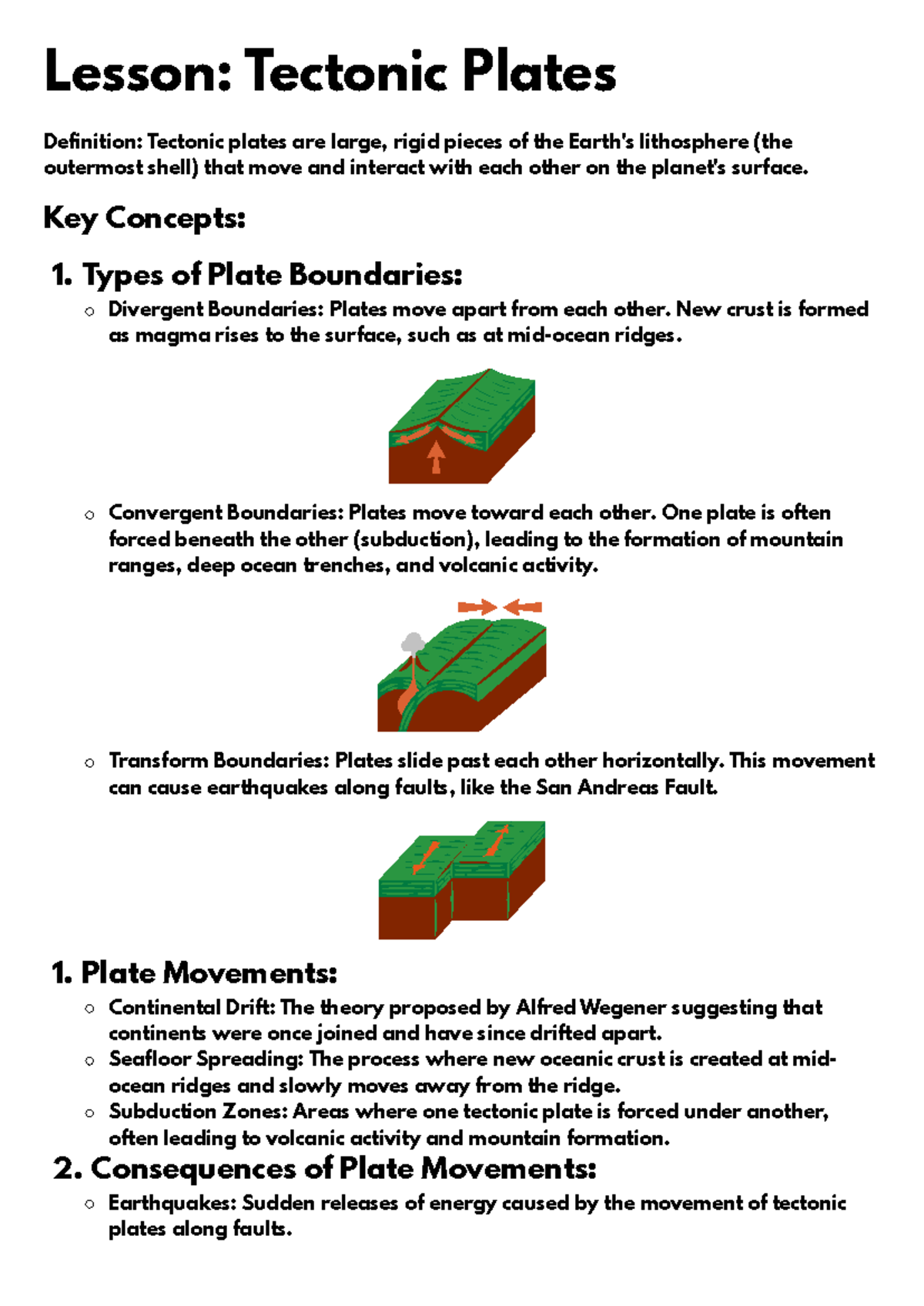 Lesson: Tectonique plaques - Lesson: Tectonic Plates Definition ...