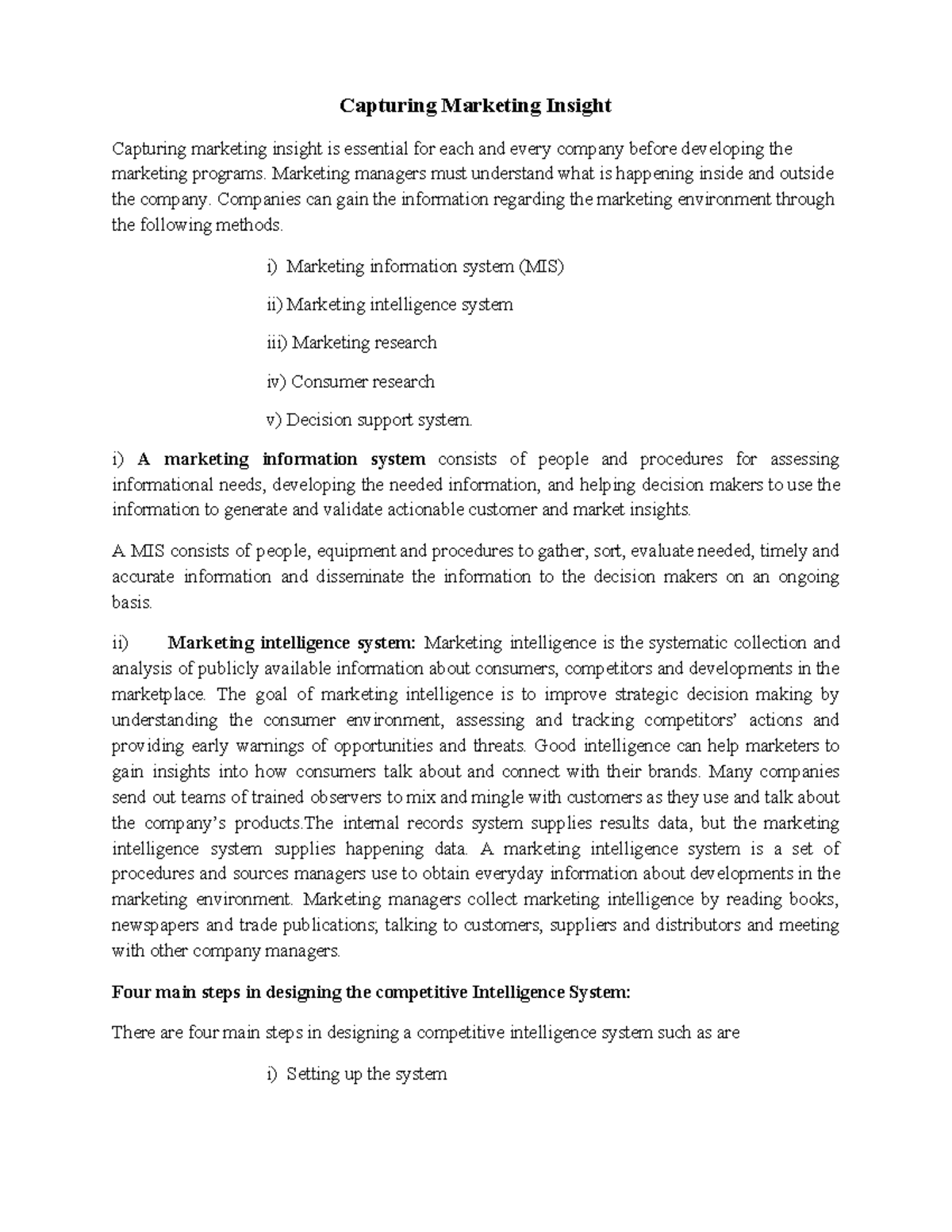 Capturing marketing insight - Capturing Marketing Insight Capturing ...