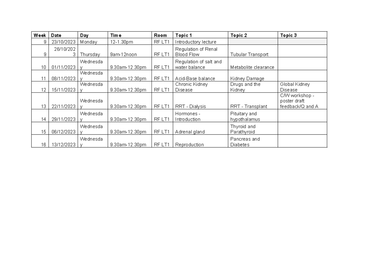 Timetable and Topic Preparation-23-24 - Week Date Day Time Room Topic 1 ...