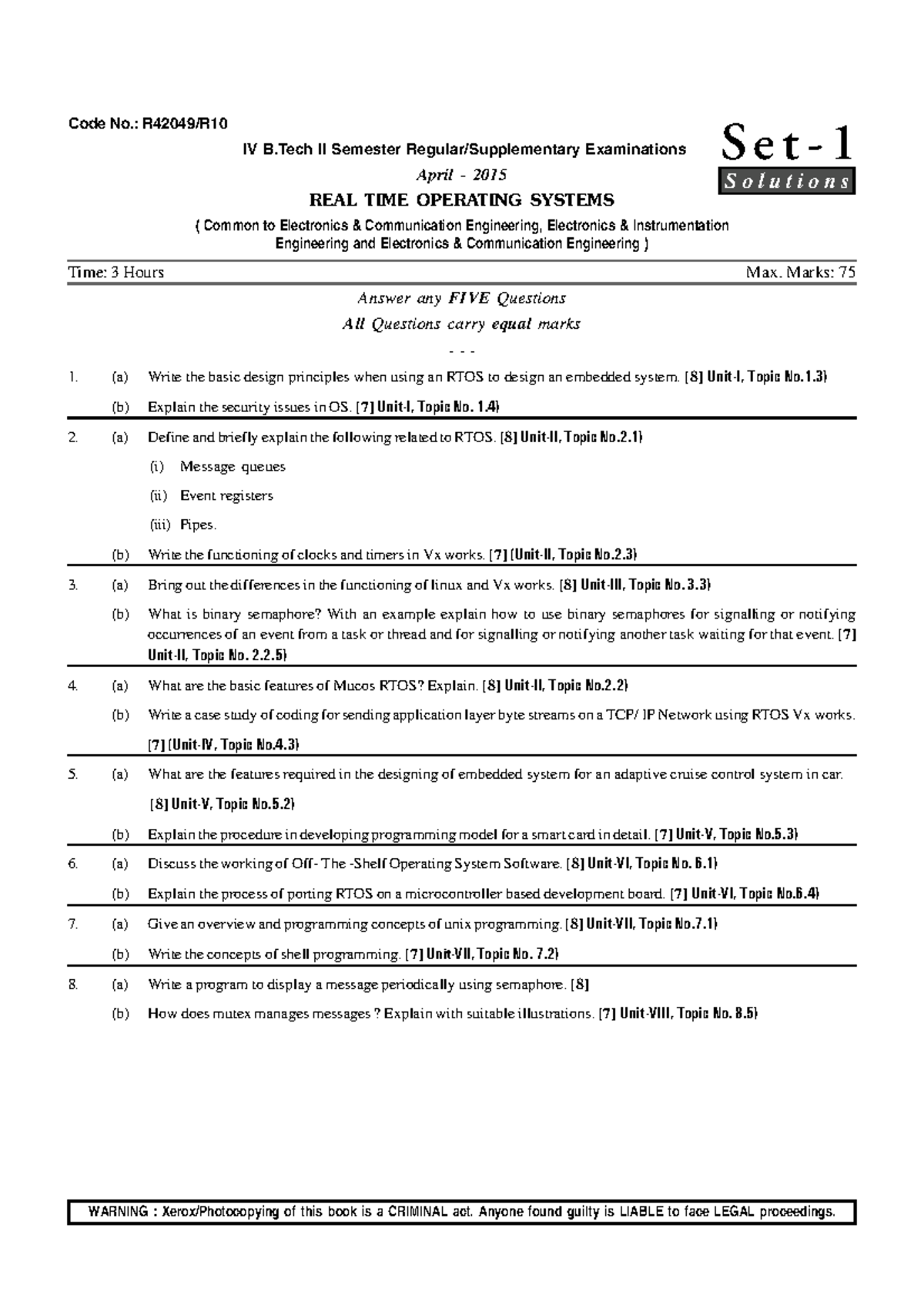 April-15 Set-1 - Question paper with solved Answers - Real Time ...