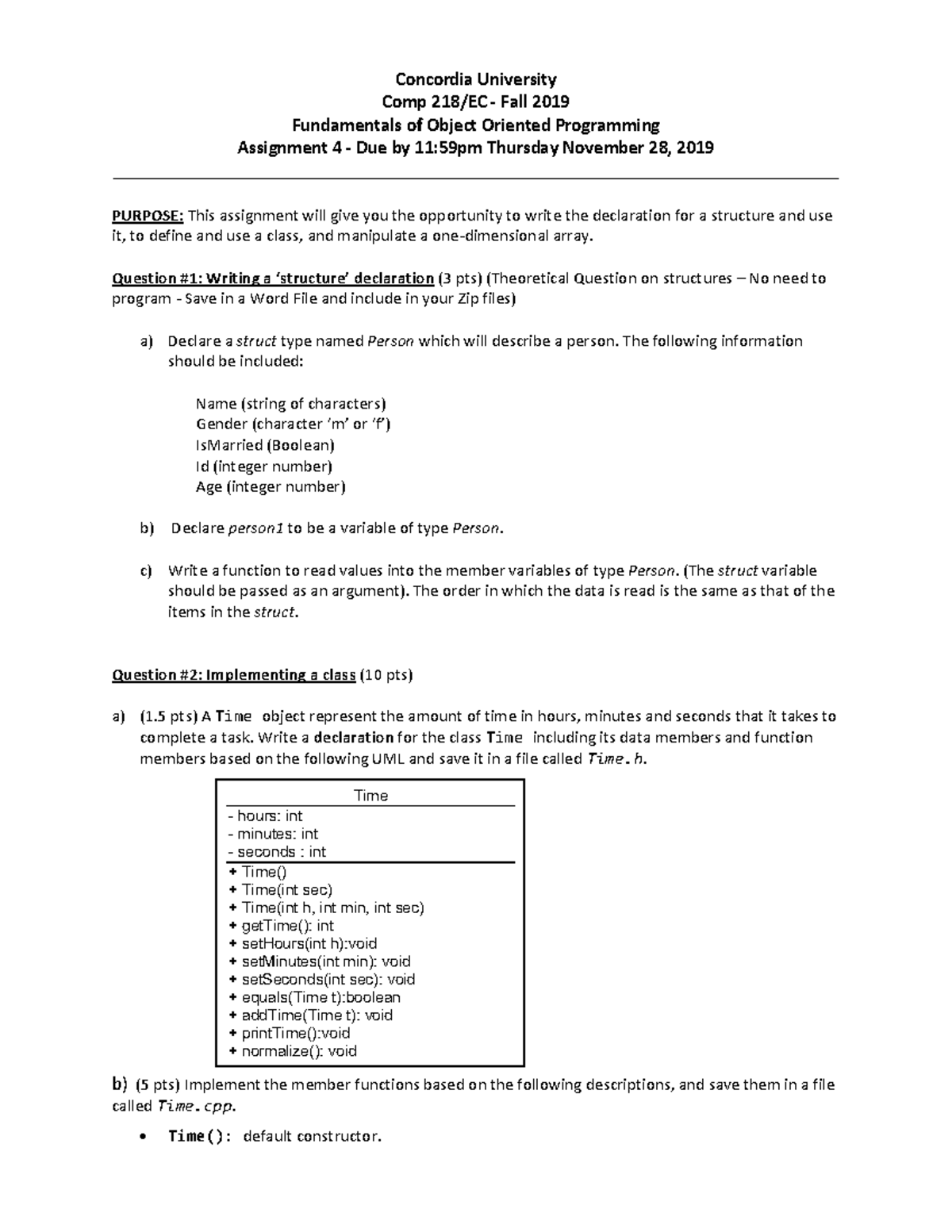 Assignment 4 Instructions - Warning: TT: undefined function: 32 Concordia University Comp 218/EC ...