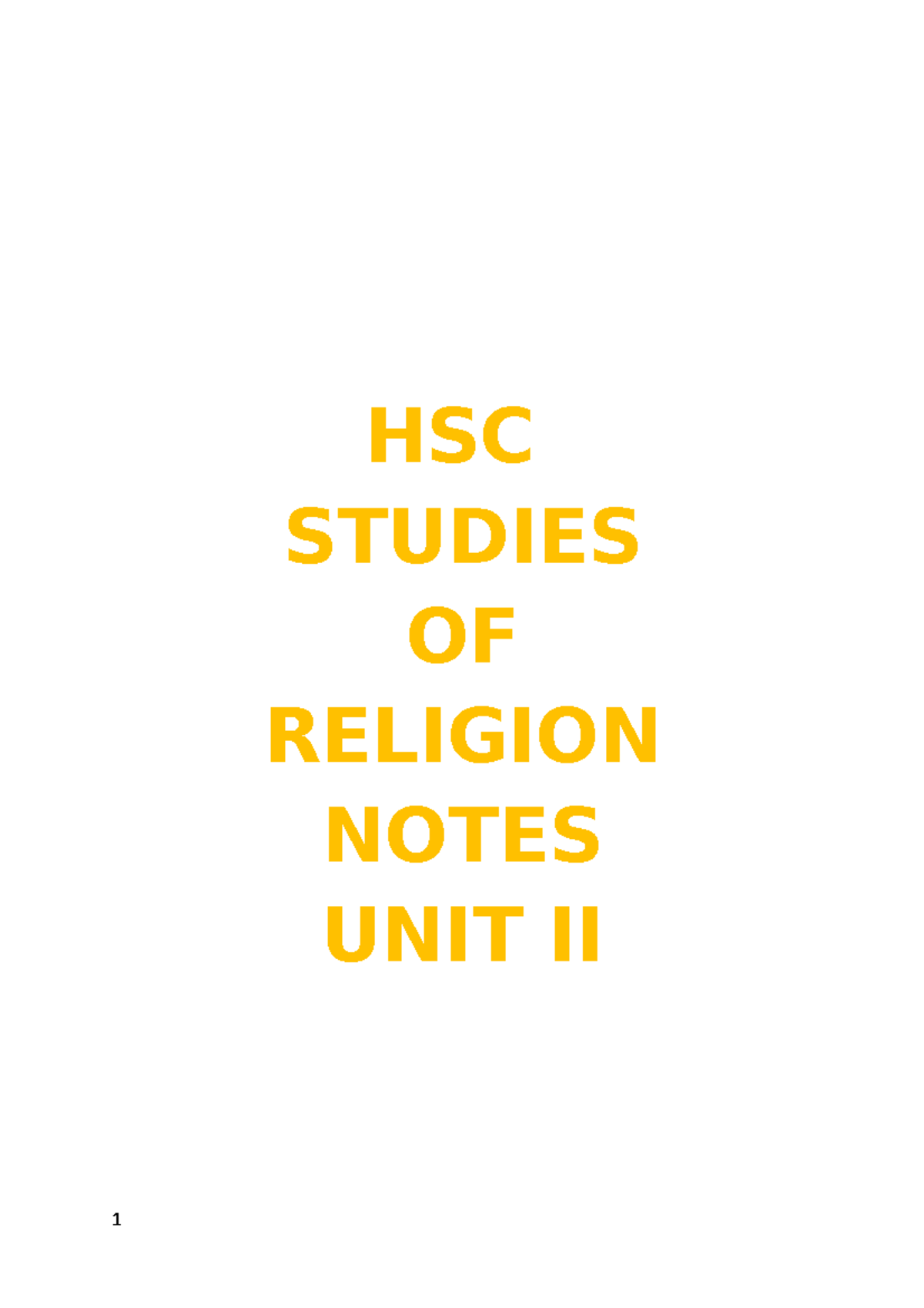 HSC SOR 2 Notes - HSC STUDIES OF RELIGION NOTES UNIT II CONTEMPORARY ...