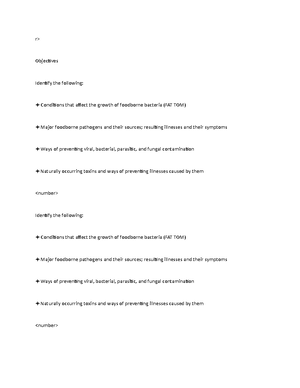Intro to culinary 1 notes - bjectives Identify the following: What a ...
