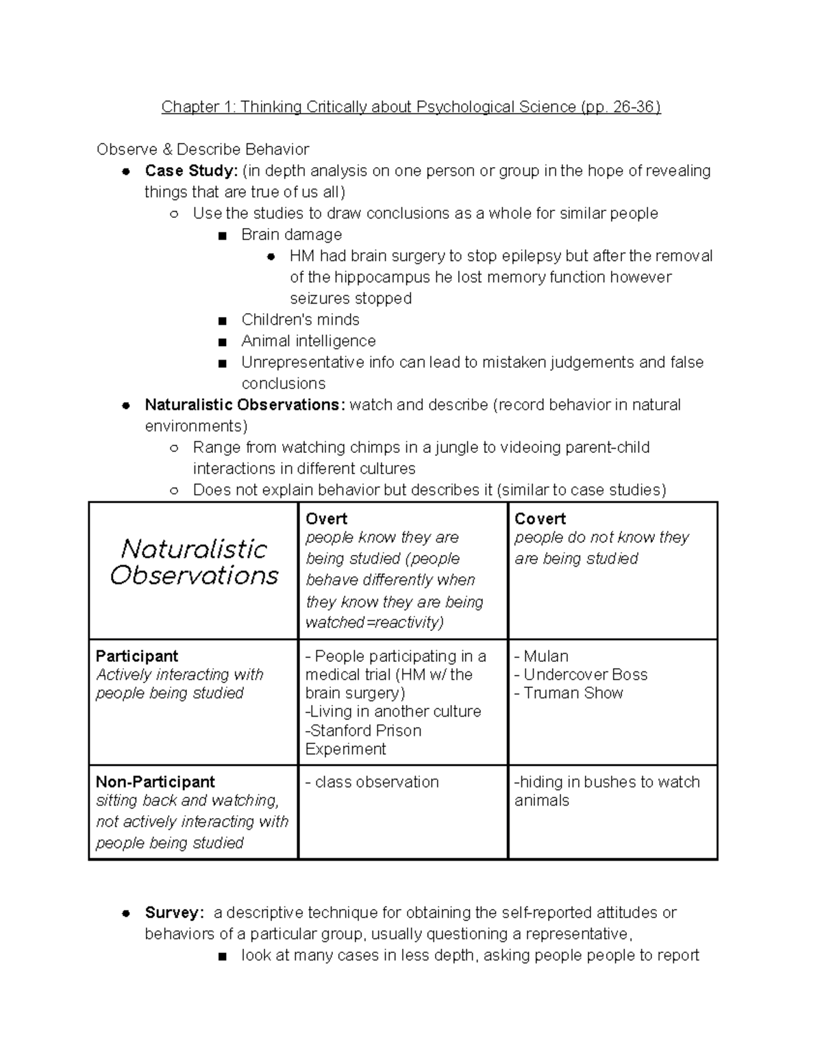 Chapter 1: Thinking Critically about Psychological Science - 26-36 ...