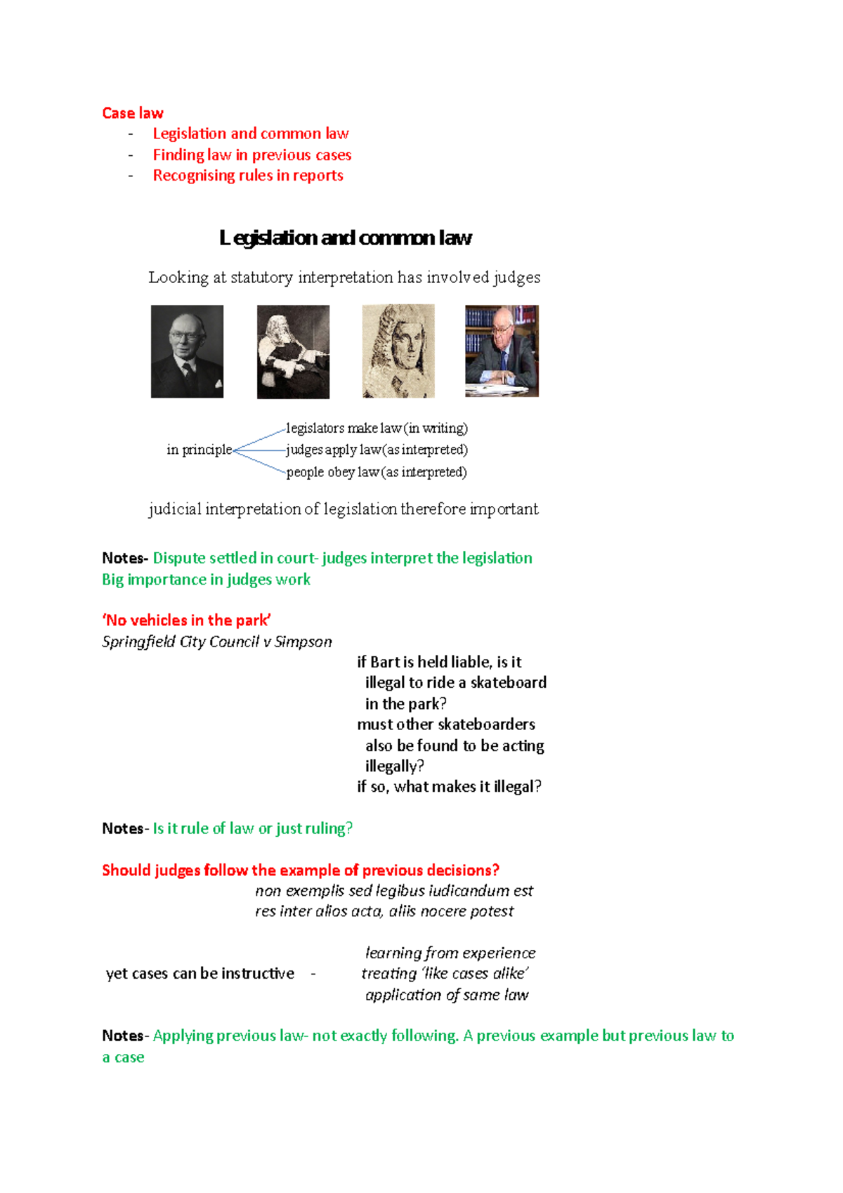 Lecture 14- Case law- Lecture 14 22:10 - Case law - Legislaion and ...