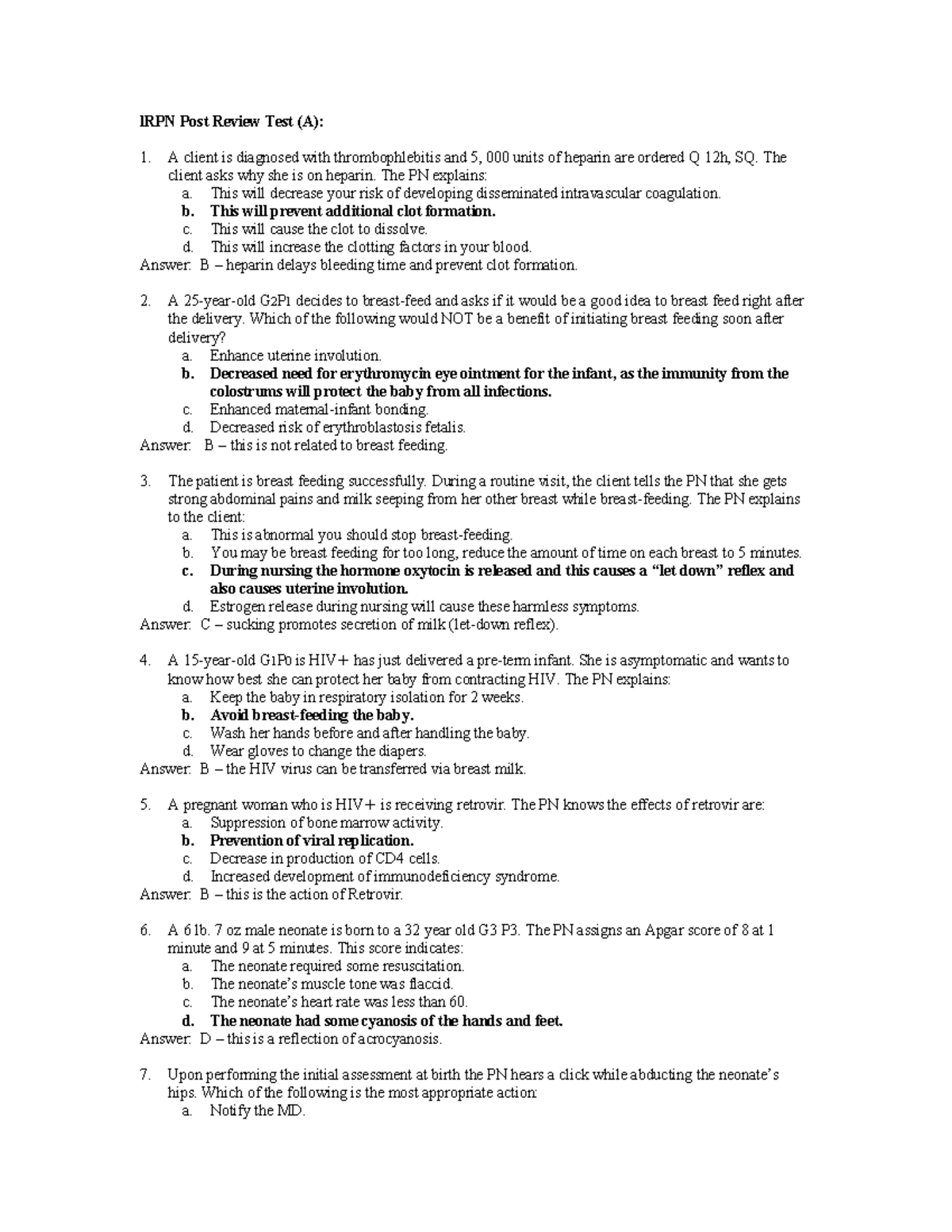 Licences%20Exam-2 - Helpful for licensing exam - lRPN Post Review Test ...