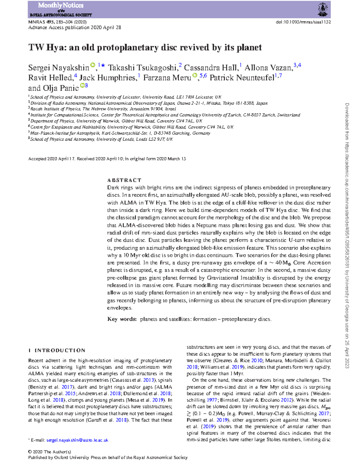 Staa1132 - This is the pdf for this course - MNRAS 495, 285–304 (2020 ...