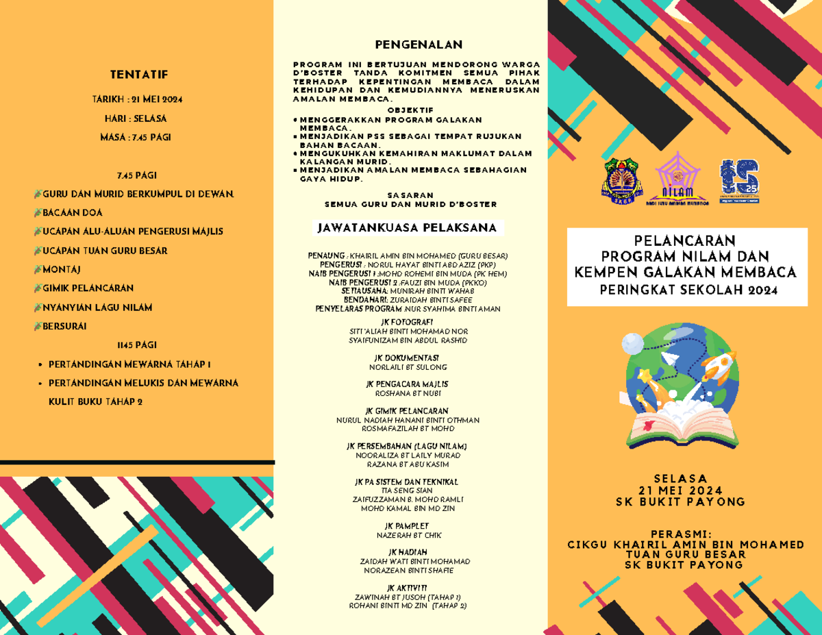 Pamplet nilam - JAWATANKUASA PELAKSANA S E L A S A 2 1 M E I 2 0 2 4 S K B U K I T P A Y O N G ...