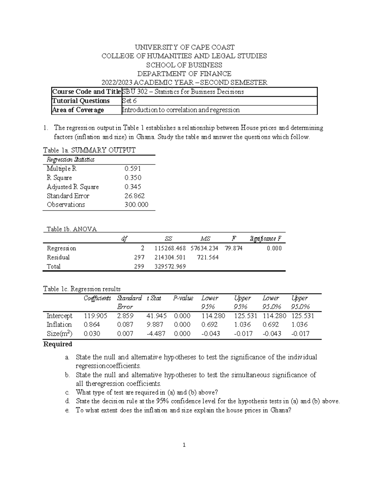 Stat set 7 2024 - Business statistics - UNIVERSITY OF CAPE COAST ...