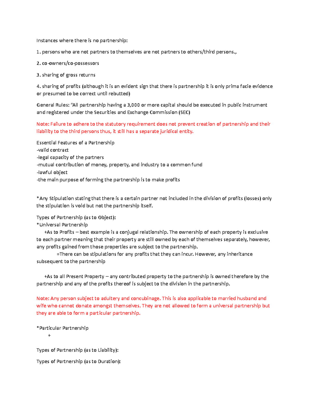 Instances where there is no partnership - Instances where there is no ...