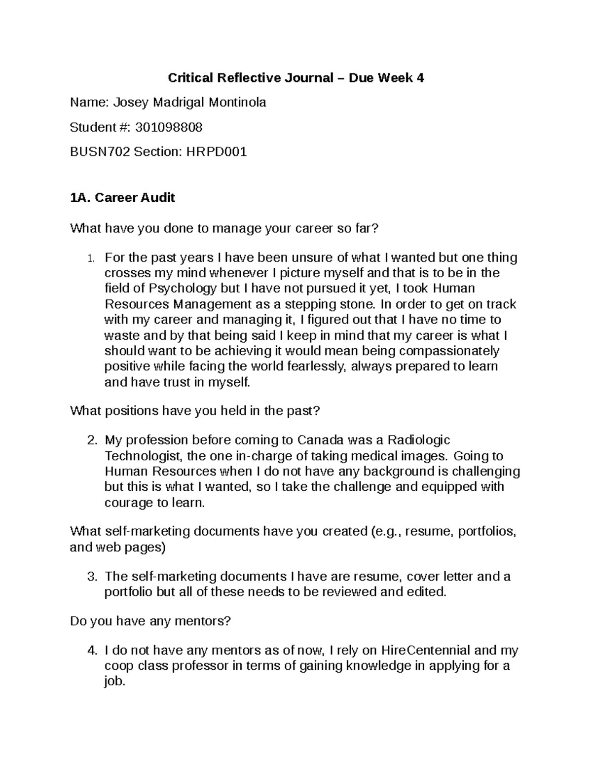 Critcal Reflective Journal Fillable .docx - Critical Reflective Journal ...