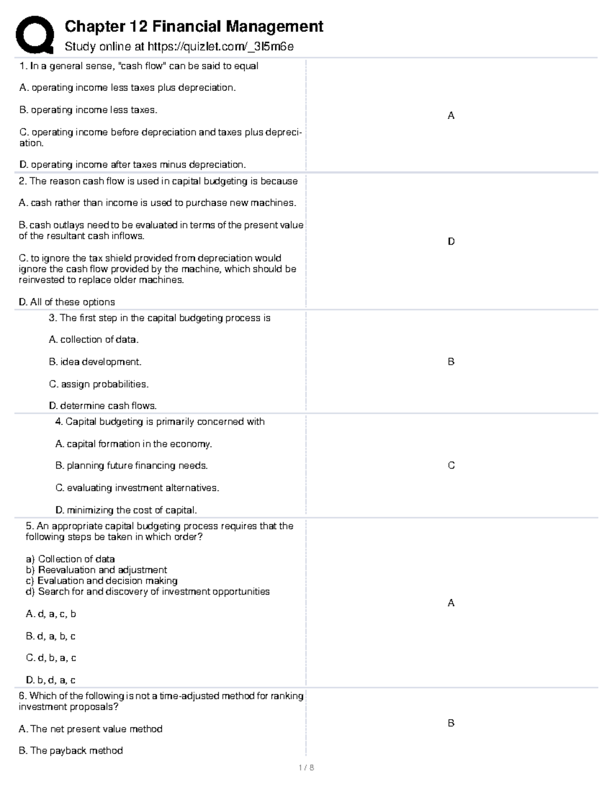 Chapter 12 Financial Management - Study online at quizlet/_3l5m6e In a ...