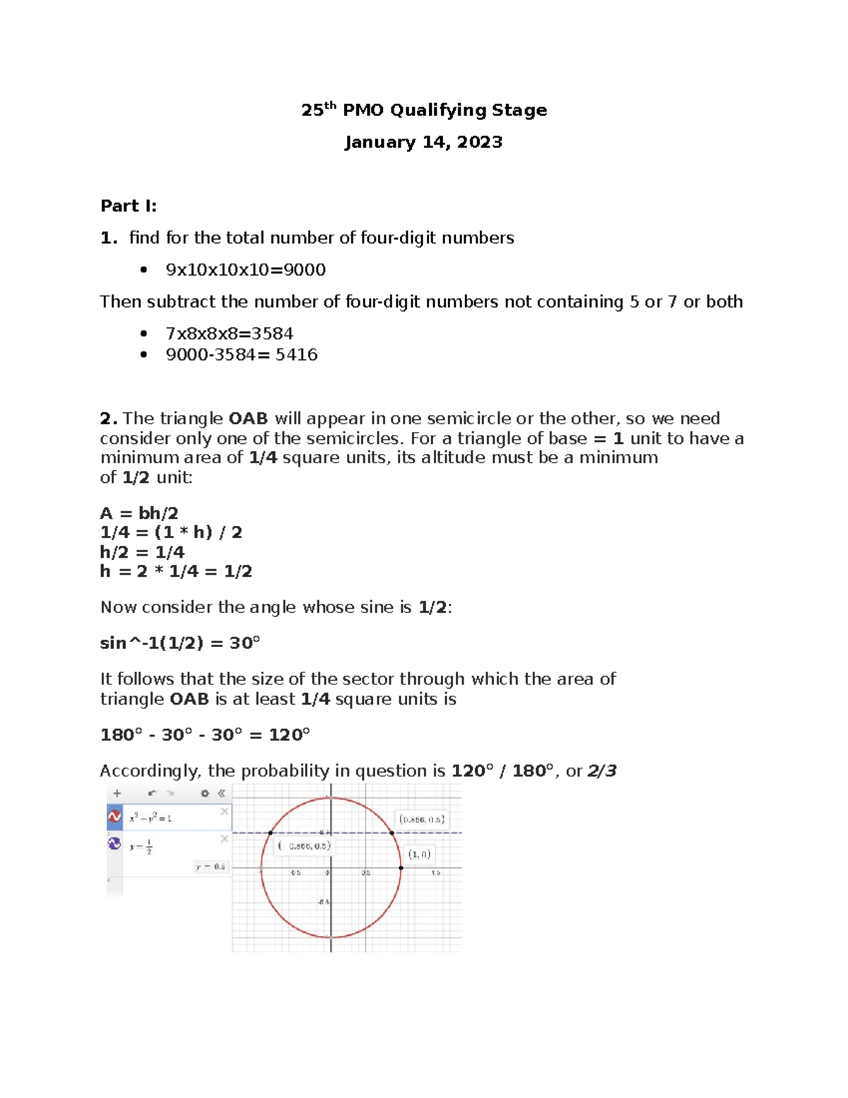 25th PMO Qualifying Stage - 25 th PMO Qualifying Stage January 14, 2023 Part I: find for the ...