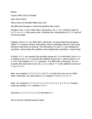 Mat 102 note - Lecture Notes about Mathematical Concepts 102. - Name ...