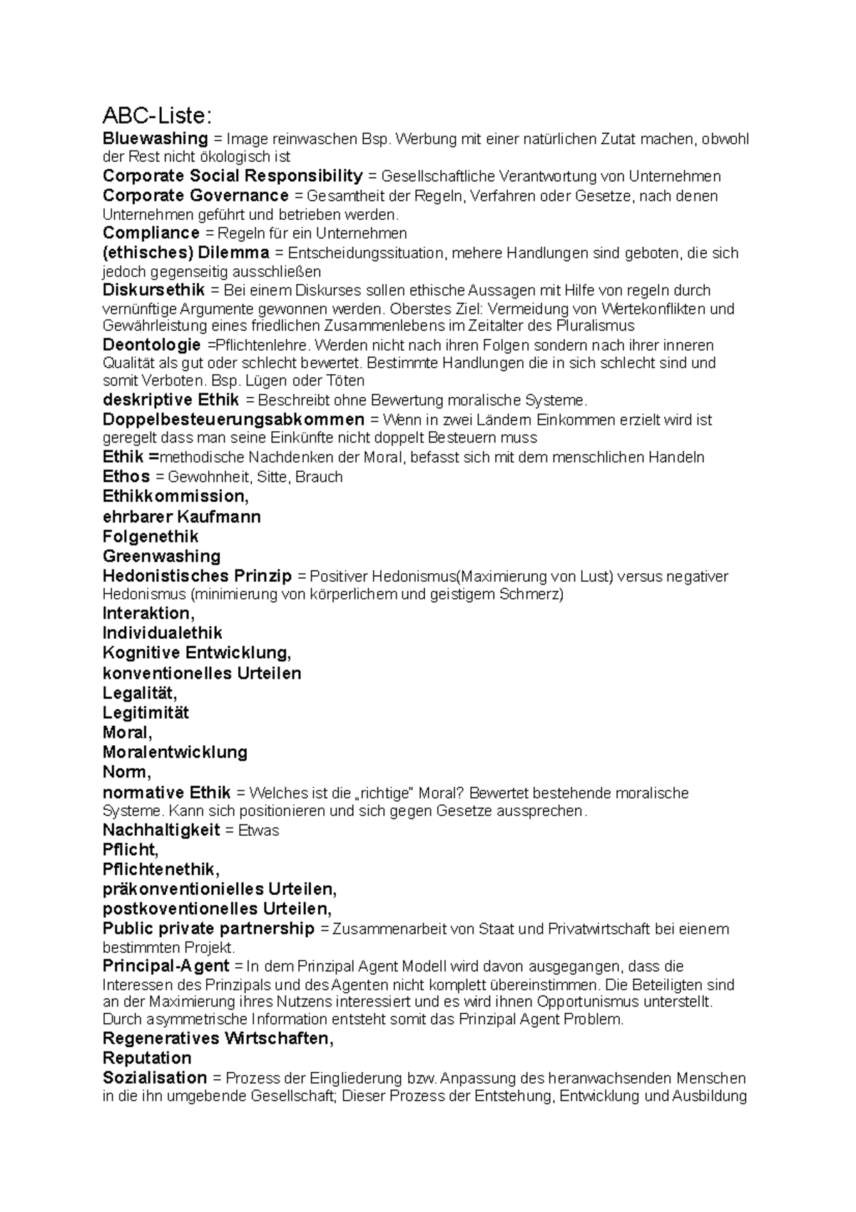 ABCListe - ABC Liste mit den wichtigsten Schlüsselwörtern - ABC-Liste ...