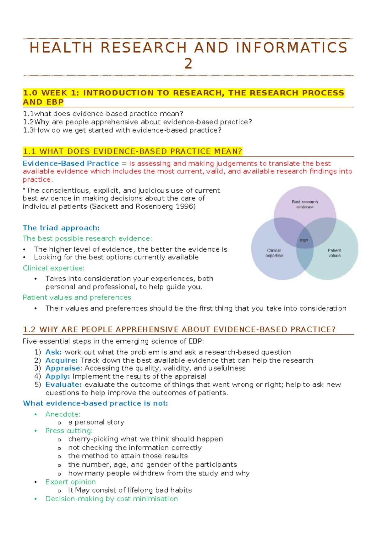 Health research and informatics 2 - H E A L T H R E S E A R C H A N D I ...