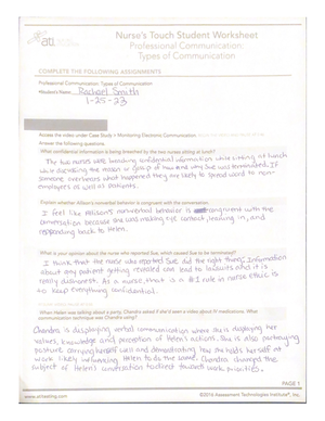 Types of communication worksheet - NUR 202 - Studocu
