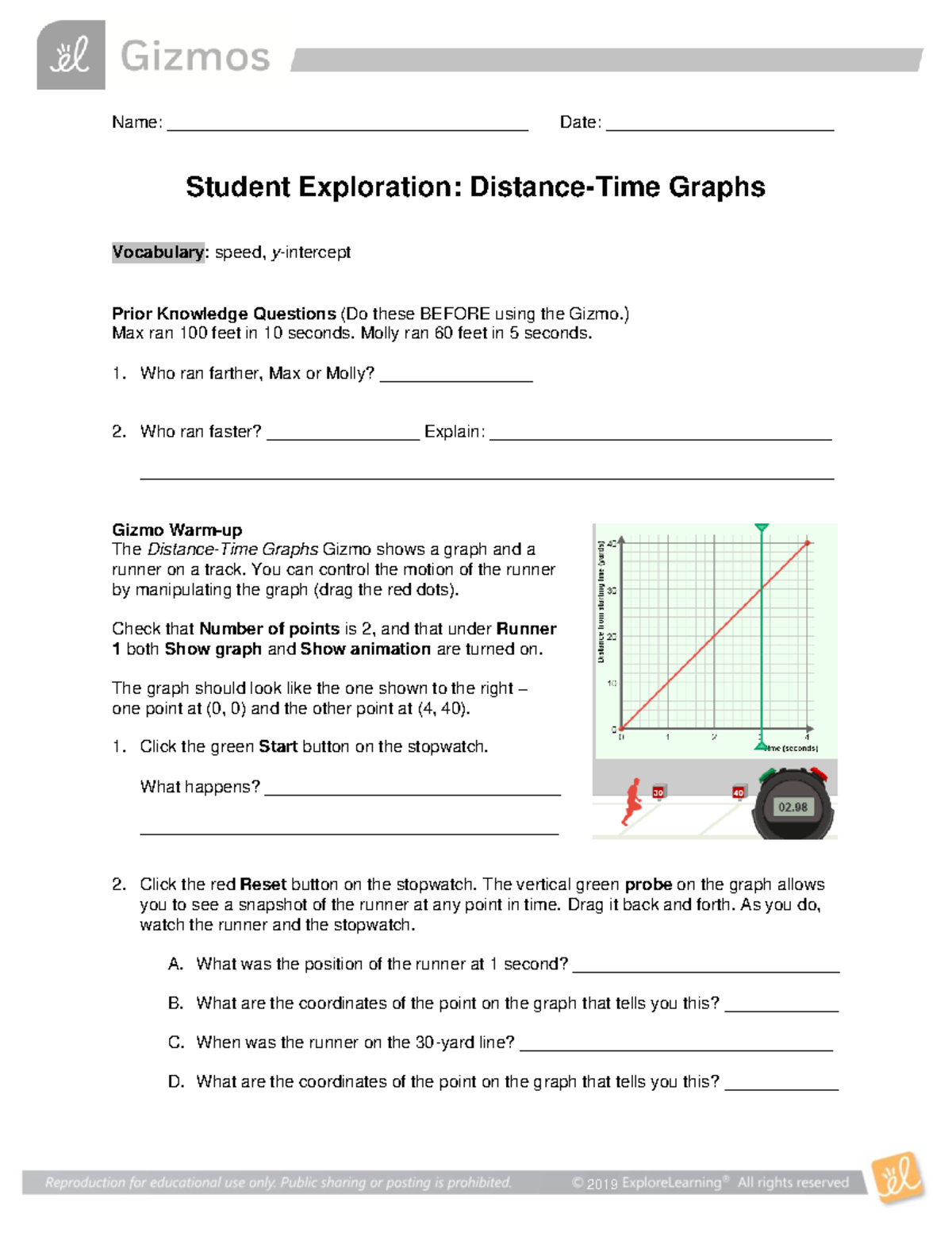 Time graphs homework - yes - Name ...