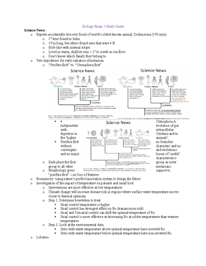 Biology Exam 4 Study Guide - Biology Exam 4 Study Guide Science News: o ...