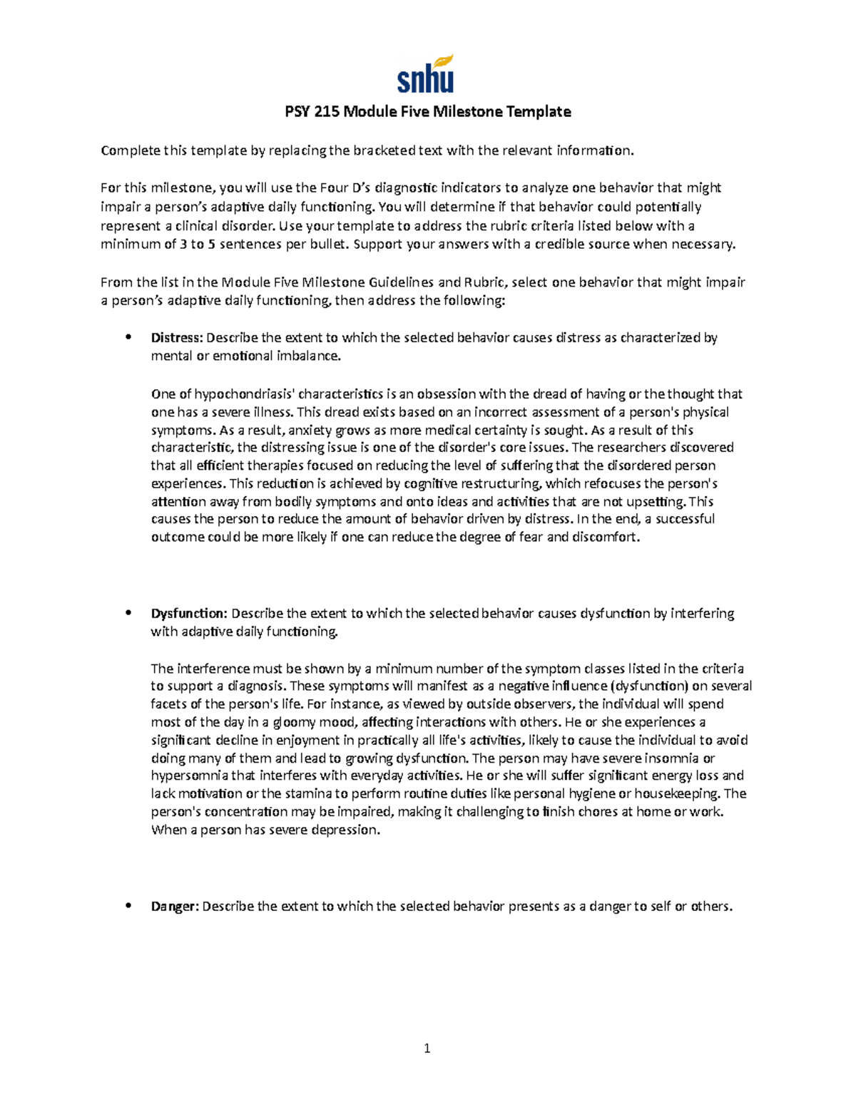 PSY 215 Module Five Milestone Template-5 - PSY 215 Module Five ...