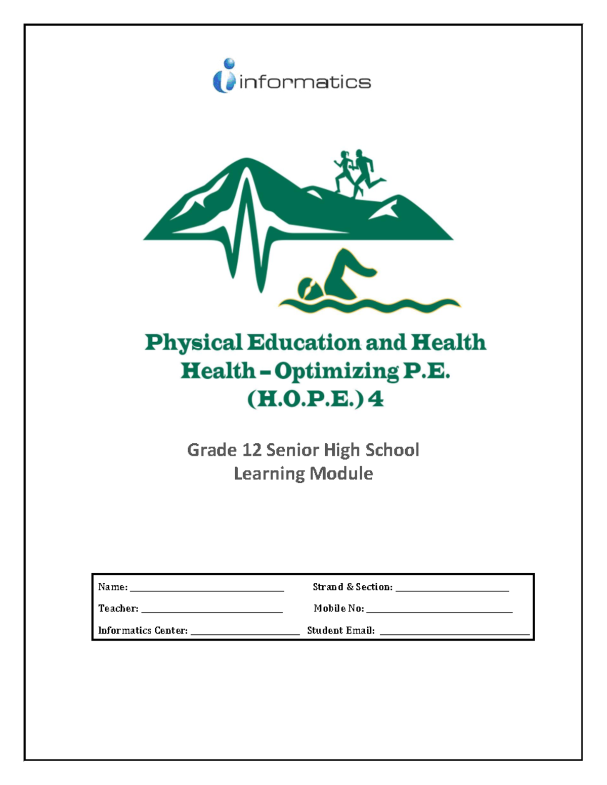 Physical Education and Health 4 Grade 12 Learning Module - Grade 12 ...