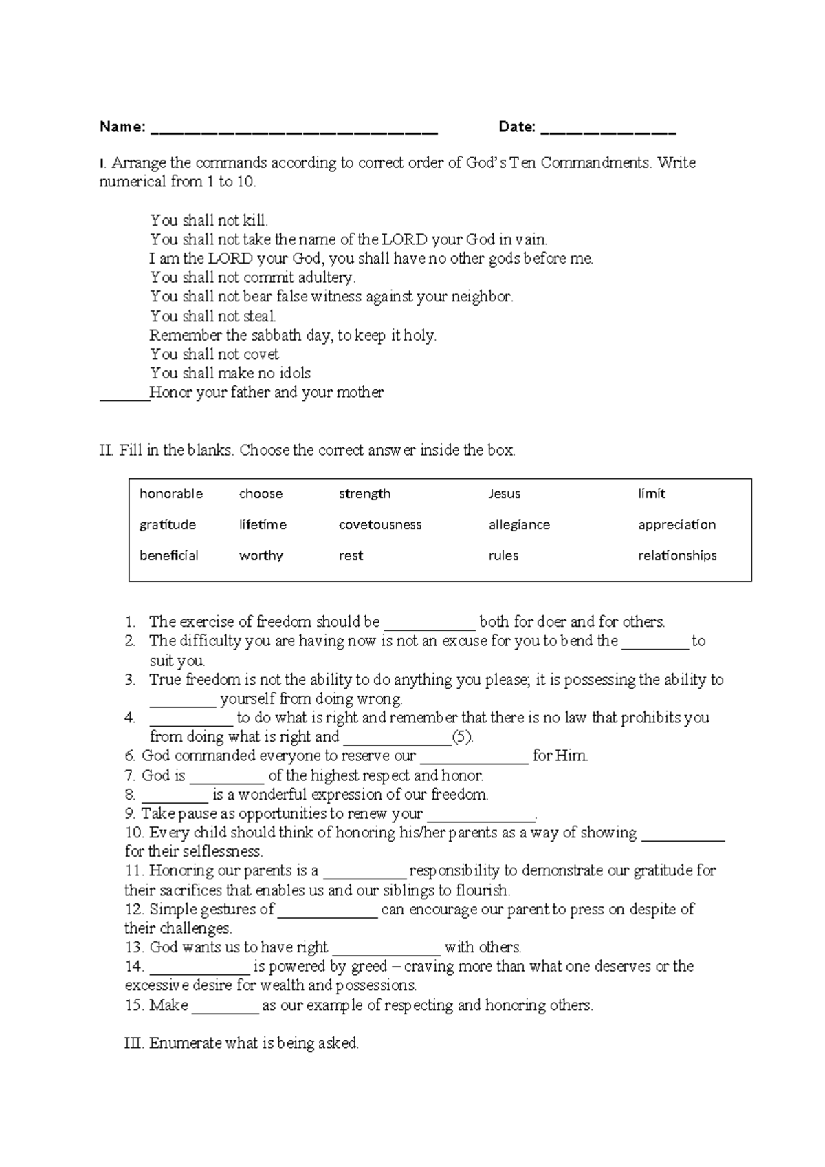 rando .......... - Name: __________________________________ Date ...