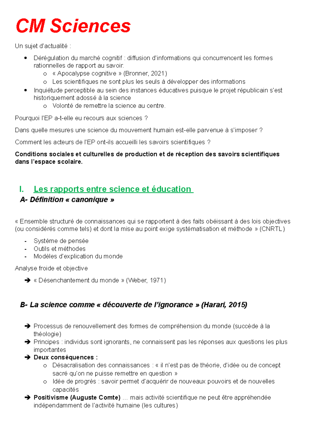CM Sciences - CM Sciences Un sujet d’actualité : Dérégulation du marché ...