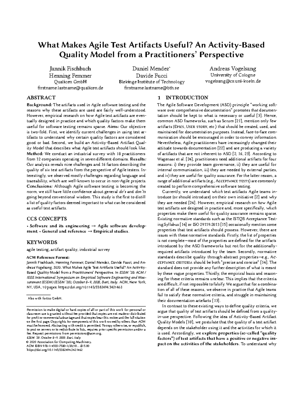 Fulltext 01 - Read - What Makes Agile Test Artifacts Useful? An ...