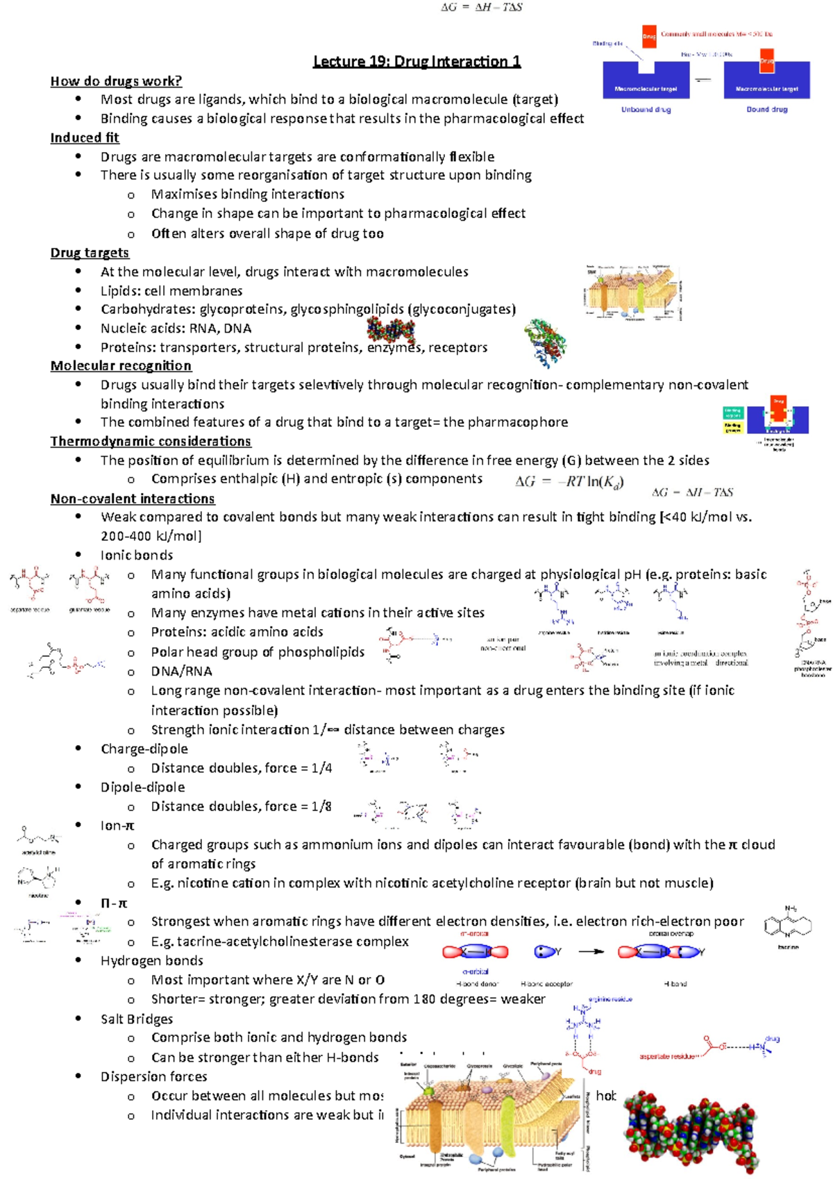 Lecture 19 - Lecture 19: Drug Interaction 1 How do drugs work? Most ...