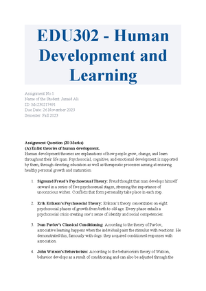 EDU302 (Updated) (vusolutionpoint.com) - Human Development and Learning ...