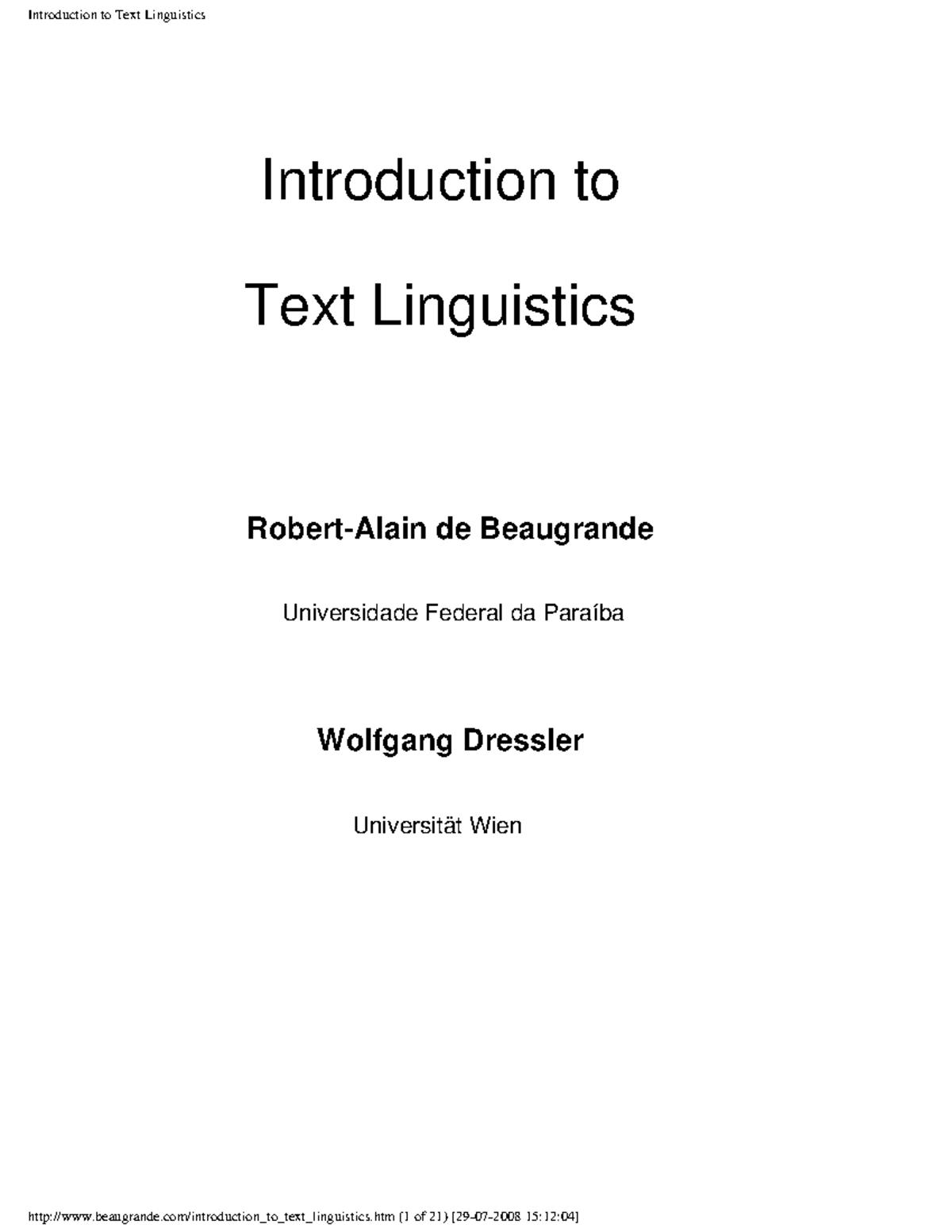 Introduction to Text Linguistics ( PDFDrive ) - Introduction to Text ...