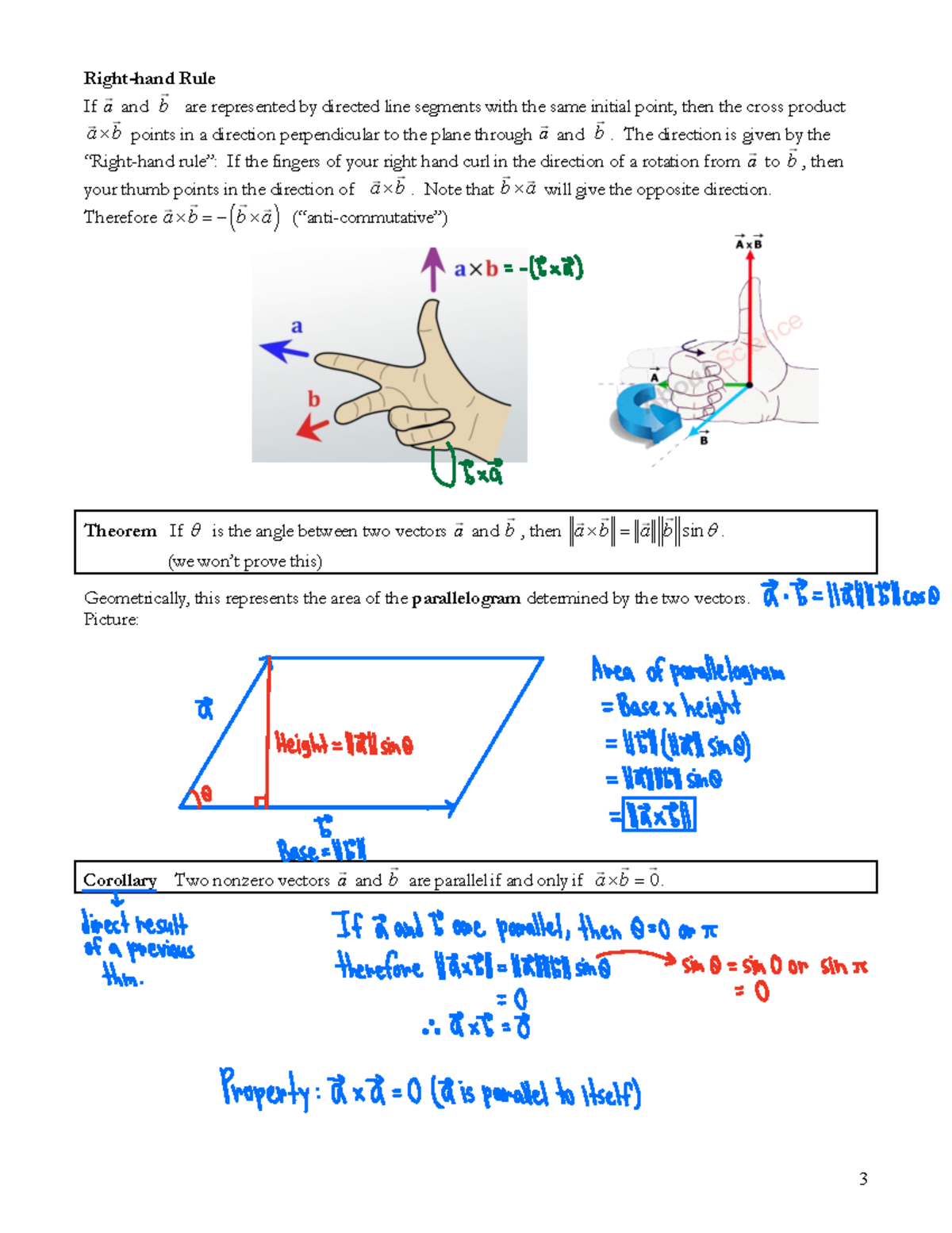 Right-hand Rule - Right-hand Rule - ####### 3 Right-hand Rule If a and ...