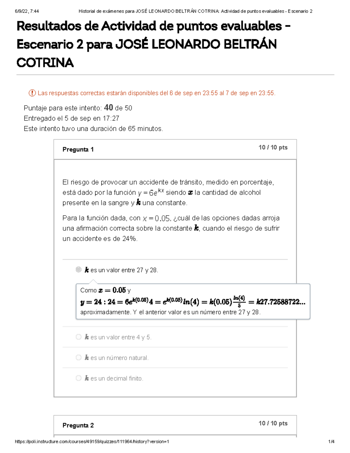 Calculo 2 - sdsdsdsdsd - Resultados de Actividad de puntos evaluables ...