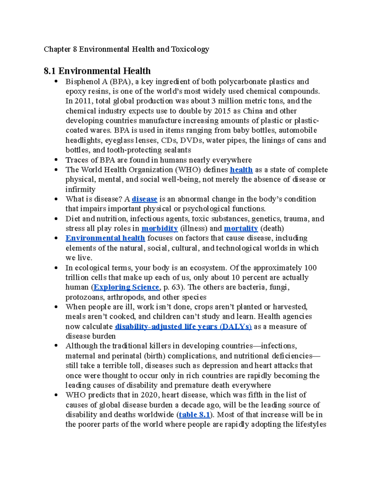 Chapter 8 Environmental Health and Toxicology - Chapter 8 Environmental ...