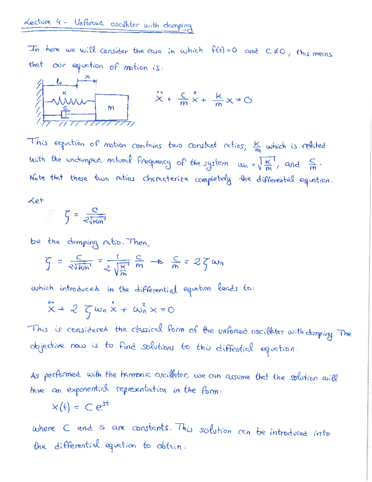 Lecture 4 - Oscillator with damping - AAE 34000 - Studocu