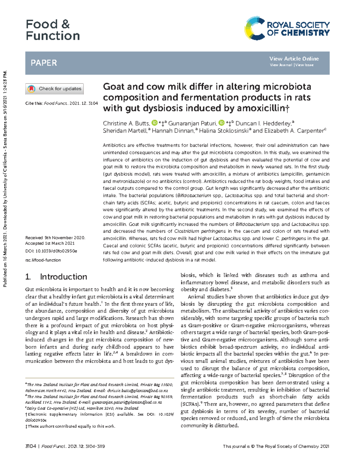 Butts 2021 - Research papers - Food & Function PAPER Cite this: Food ...