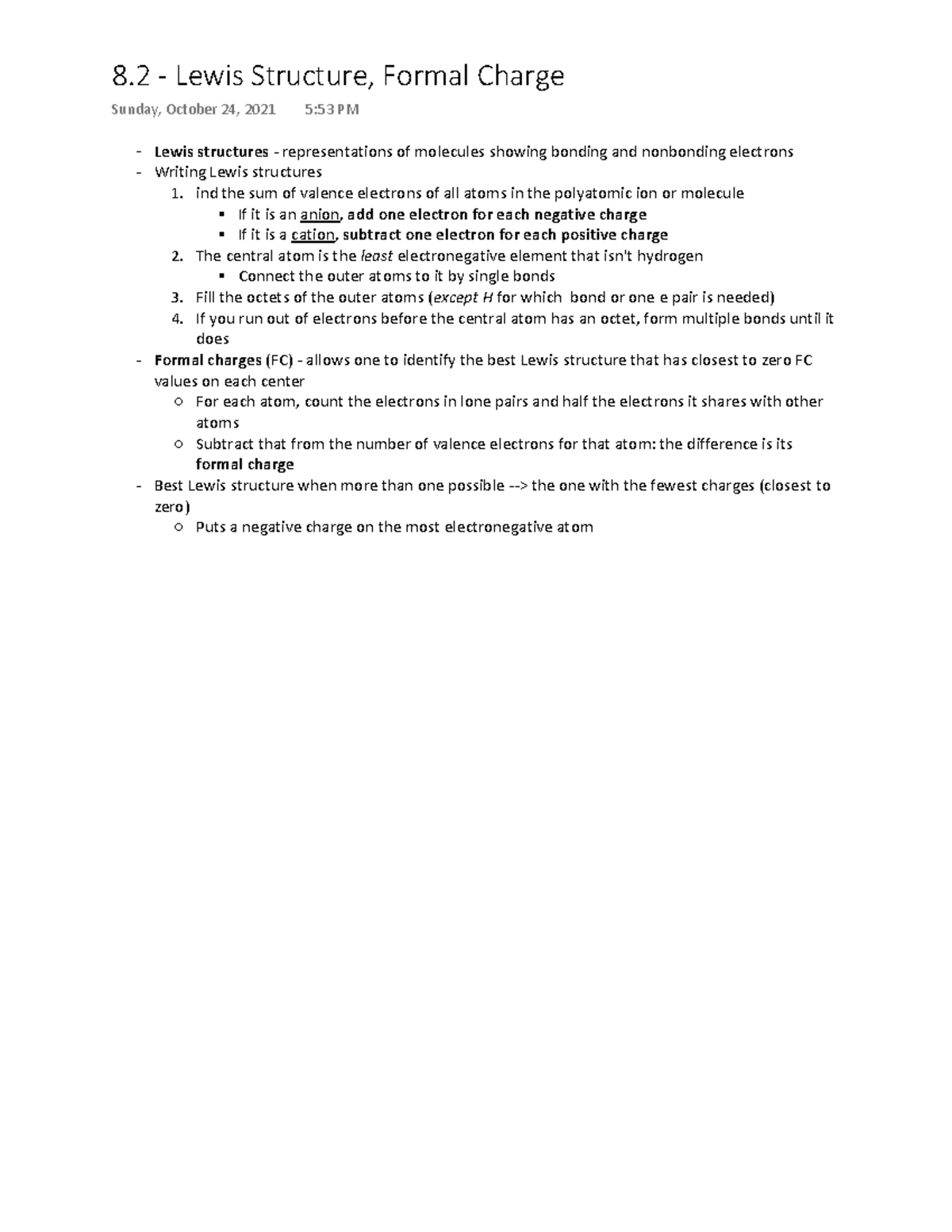 8.2 - Lewis Structure, Formal Charge - Lewis structures ...