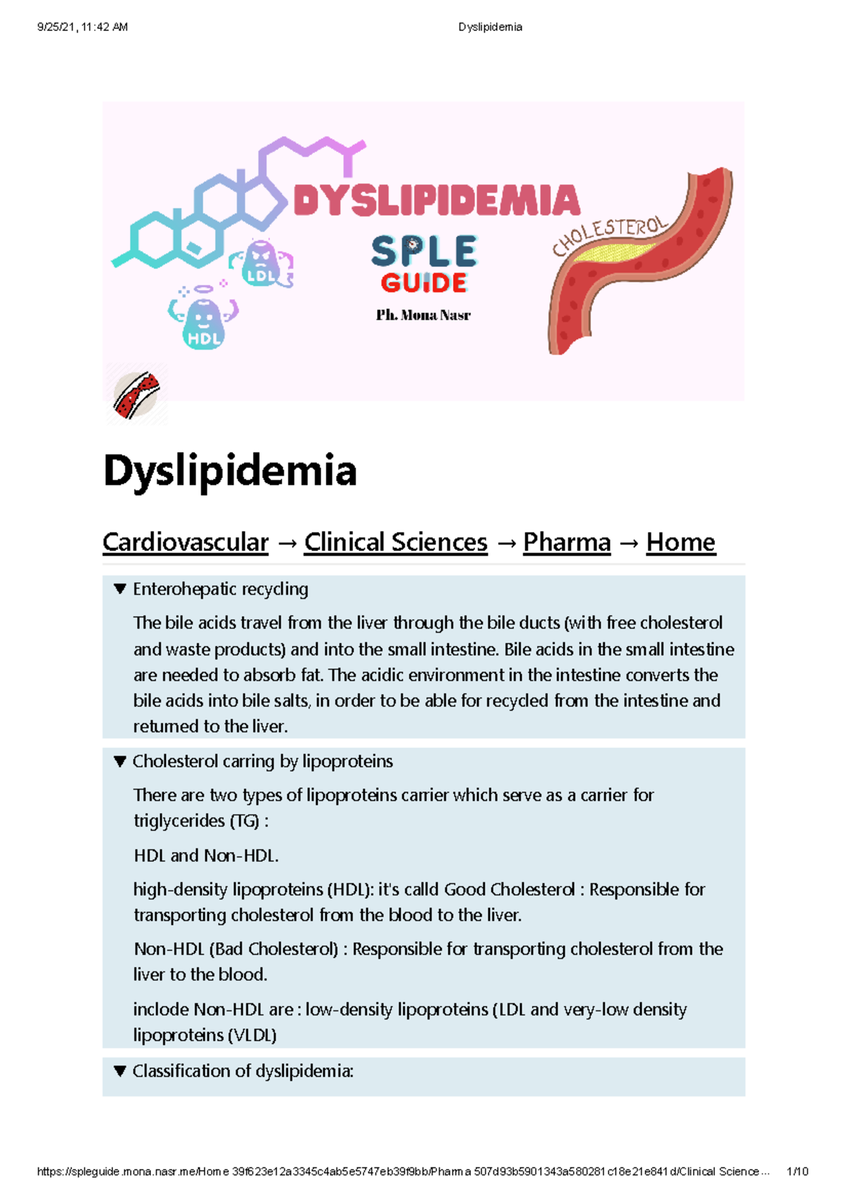 Dyslipidemia - Dyslipidemia Cardiovascular → Clinical Sciences → Pharma ...