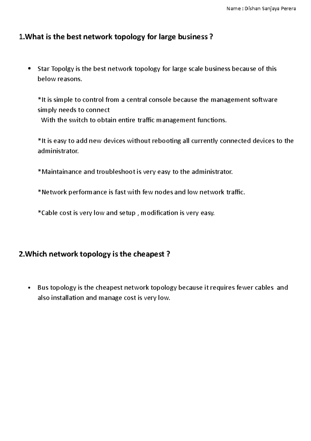 Esoft assignment 1 - sss - Name : Dishan Sanjaya Perera 1 is the best ...